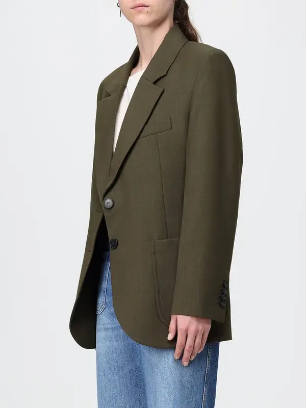 Victoria Beckham Single-breasted Virgin Wool Blazer With Padded Shoulders
