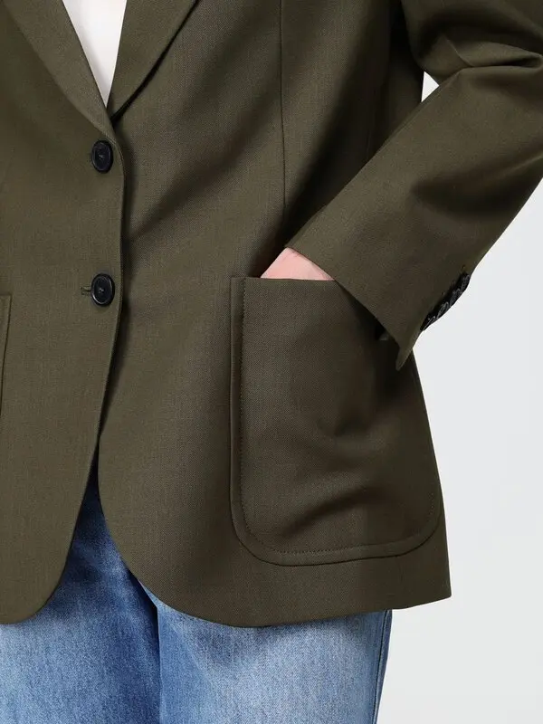 Victoria Beckham Single-breasted Virgin Wool Blazer With Padded Shoulders