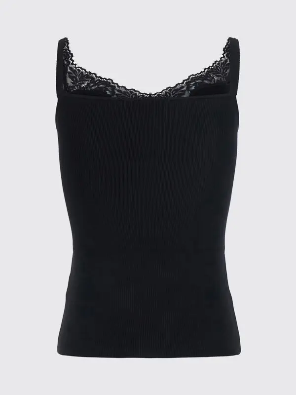 SELF-PORTRAIT Slim Fit Off-the-shoulder Knit Top With Lace Inserts