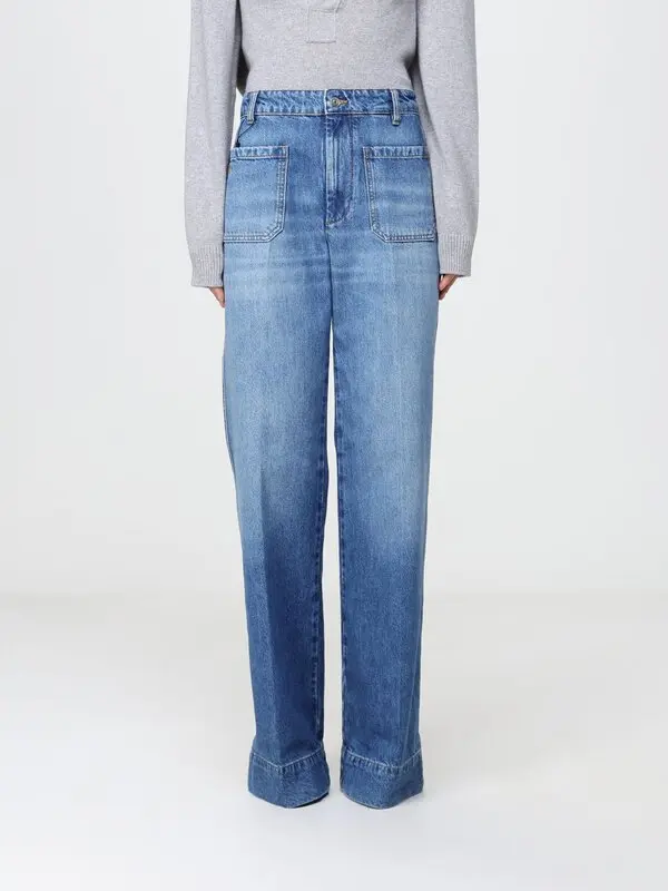 Victoria Beckham Alina High-waisted Wide Leg Jeans With Patch Pockets