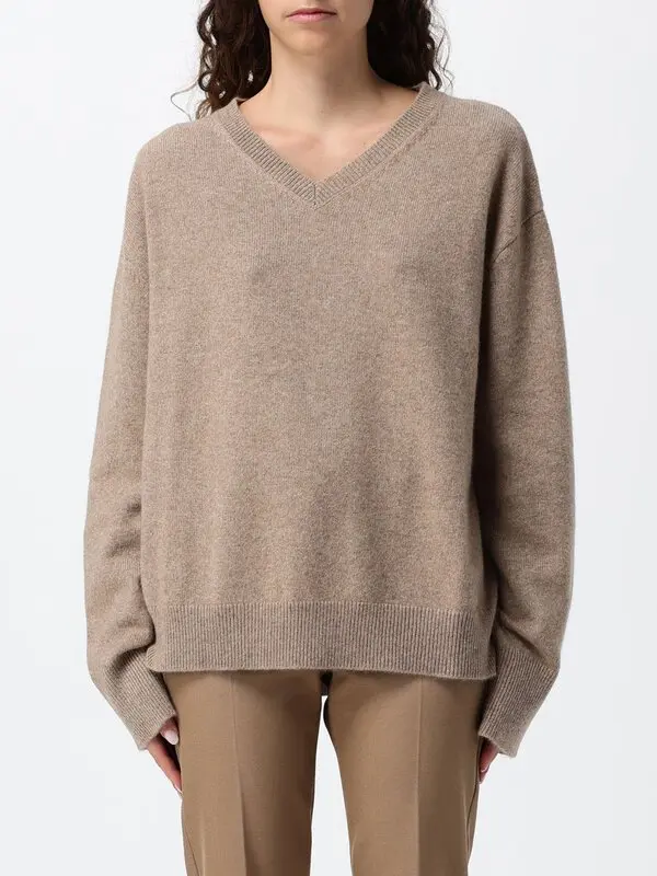 Max Mara V-neck Jumper In Pure Cashmere With Dropped Shoulders - Brown