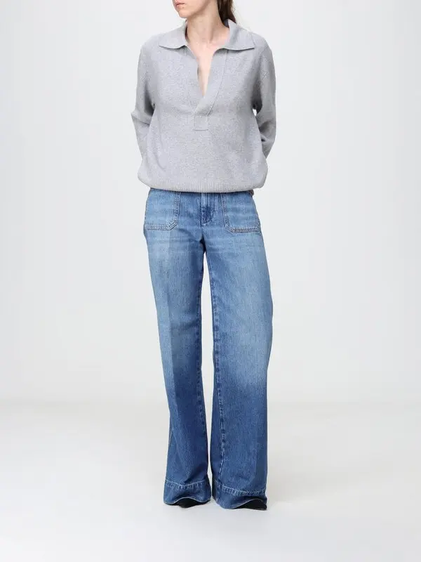 Victoria Beckham V-neck Merino Wool And Cashmere Blend Knit Polo