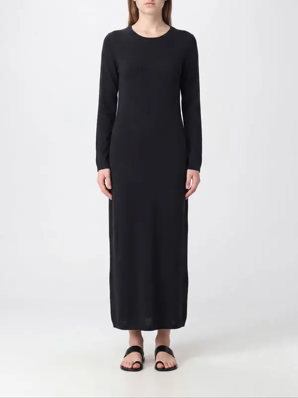 SEMICOUTURE Brenda Wool And Cashmere Crewneck Knit Mini Dress - Black