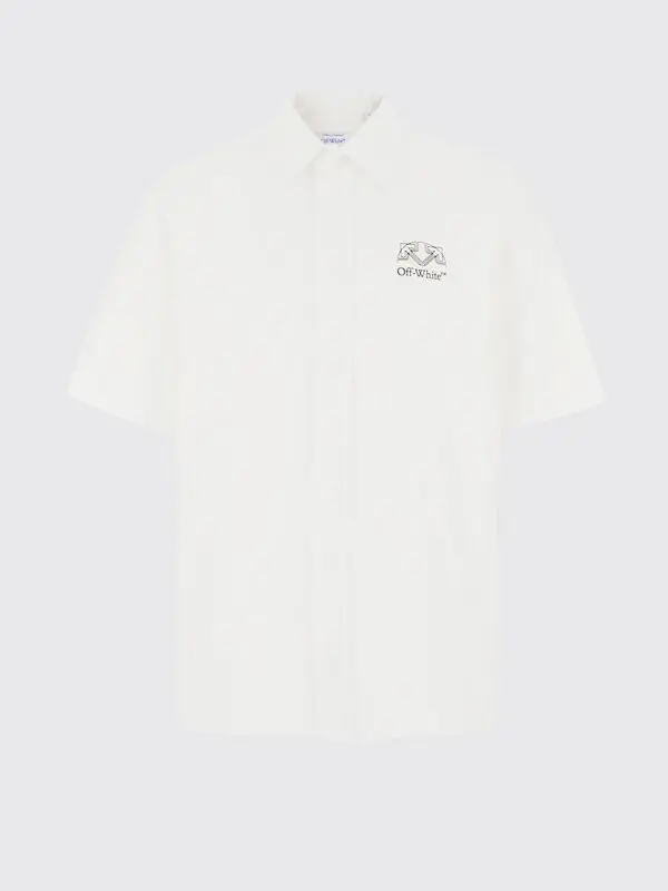 Off-White Bowling Shirt In Modal And Silk Blend With Rear Arrow Logo