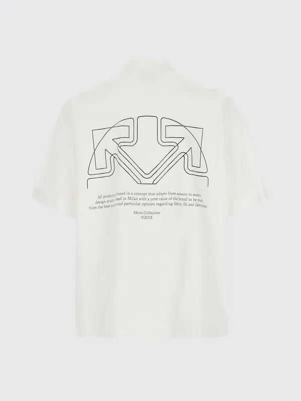 Off-White Bowling Shirt In Modal And Silk Blend With Rear Arrow Logo