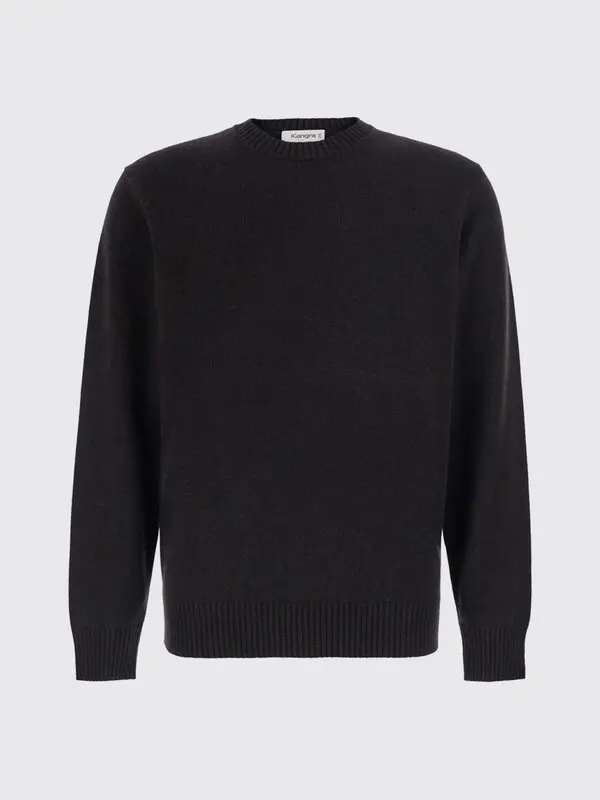 KANGRA Wool And Cashmere Blend Crewneck Sweater With Ribbed Trims - Brown