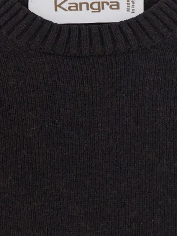 KANGRA Wool And Cashmere Blend Crewneck Sweater With Ribbed Trims - Brown