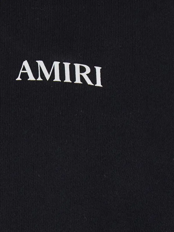 Amiri Jersey Zip-up Hoodie With Concealed Zipper And Contrast Logo