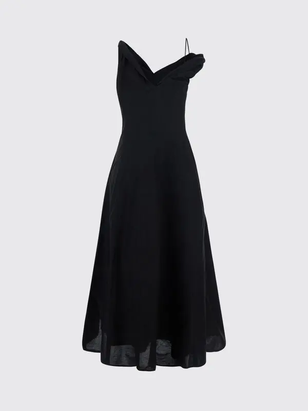 RÓHE Asymmetric Neckline Cotton Blend Midi Ceremony Dress