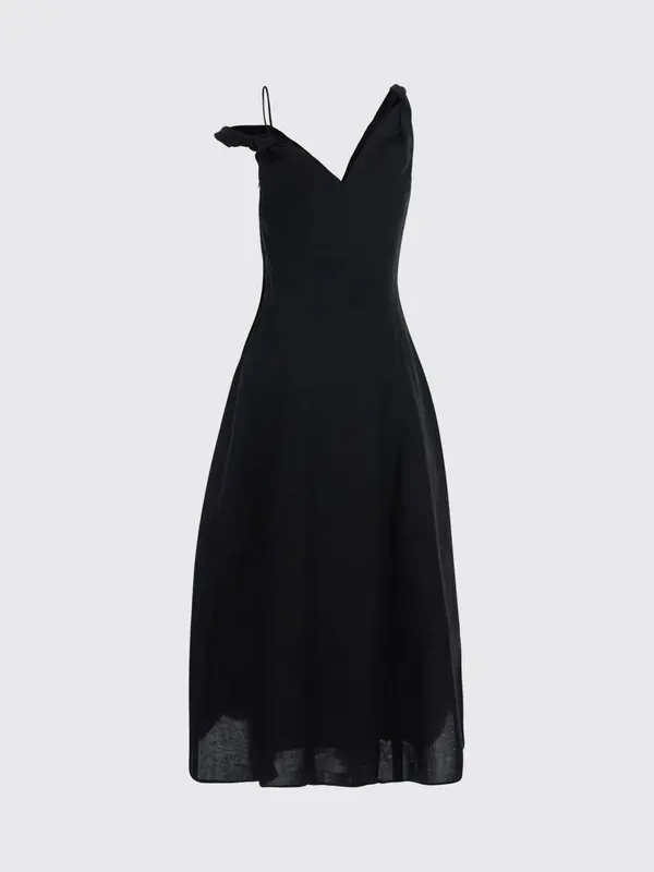 RÓHE Asymmetric Neckline Cotton Blend Midi Ceremony Dress