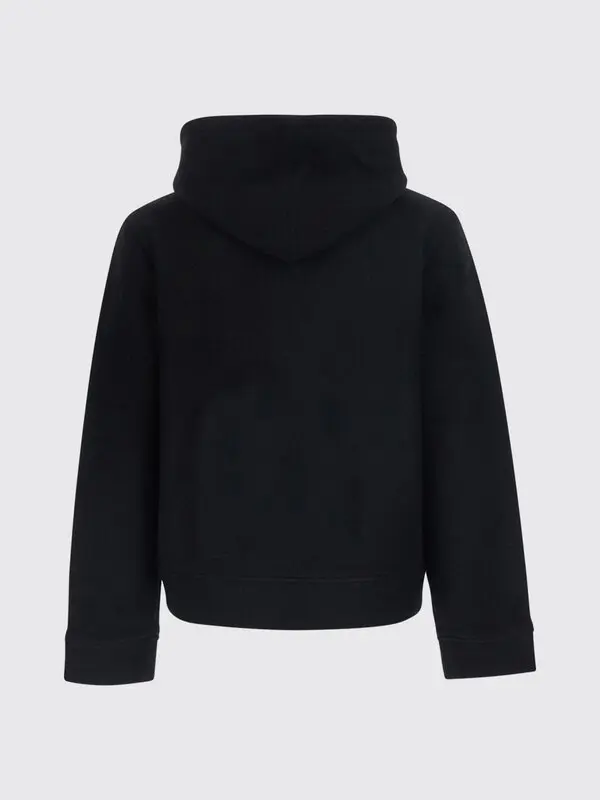 Emporio Armani Hooded Wool And Cotton Blend Zip-up Sweatshirt - Black