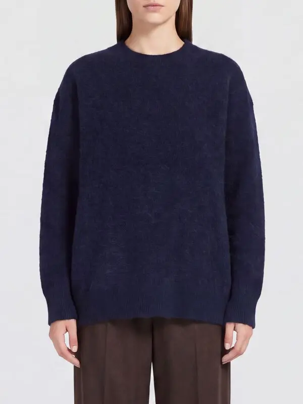 Max Mara Pure Yak Crewneck Jumper With Dropped Shoulders And Ribbed Trims