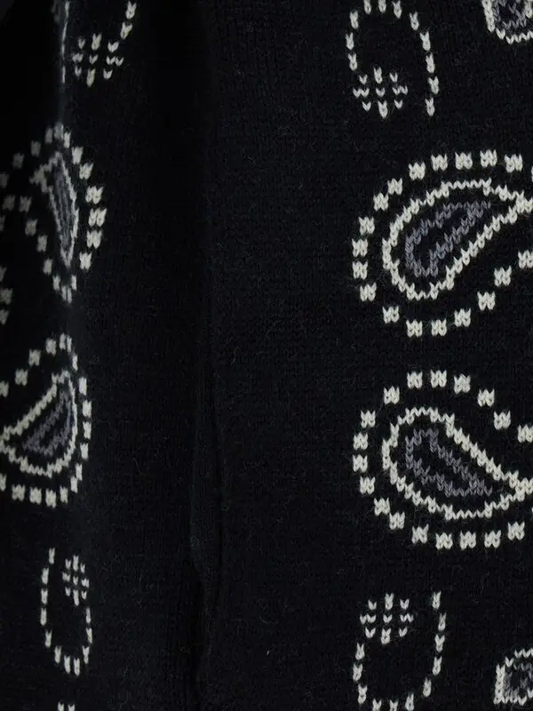 Alanui Long Jacquard Virgin Wool Robe Cardigan With Fringes