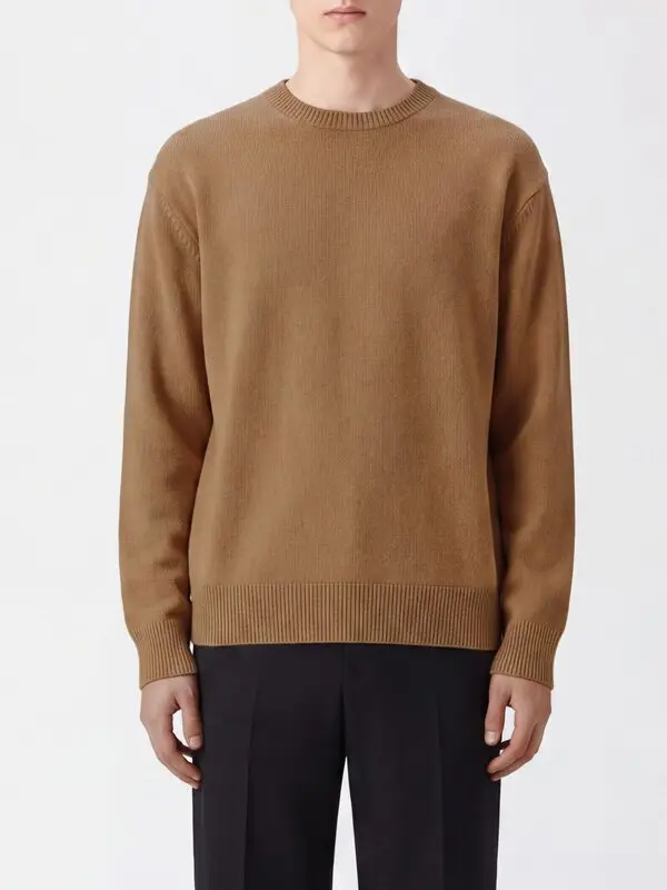 Celine 100% Cashmere Crewneck Jumper With Ribbed Trims