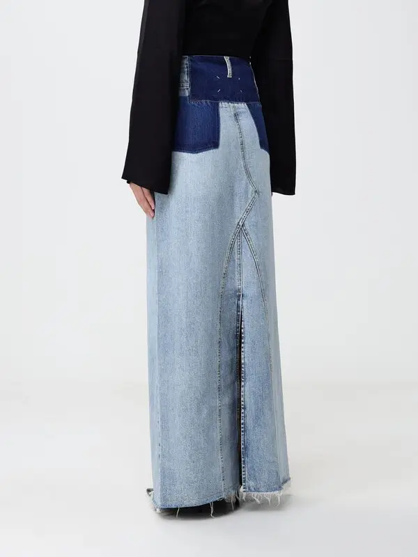 MAISON MARGIELA High-waisted Long Leather Skirt With Four Stitches