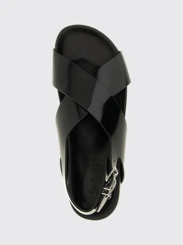 Saint Laurent Helios Slingback Sandals In Brushed Calfskin Leather - Black