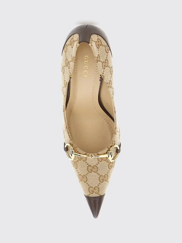 Gucci Gg Jacquard Pumps With Horsebit Detail And Stiletto High Heel