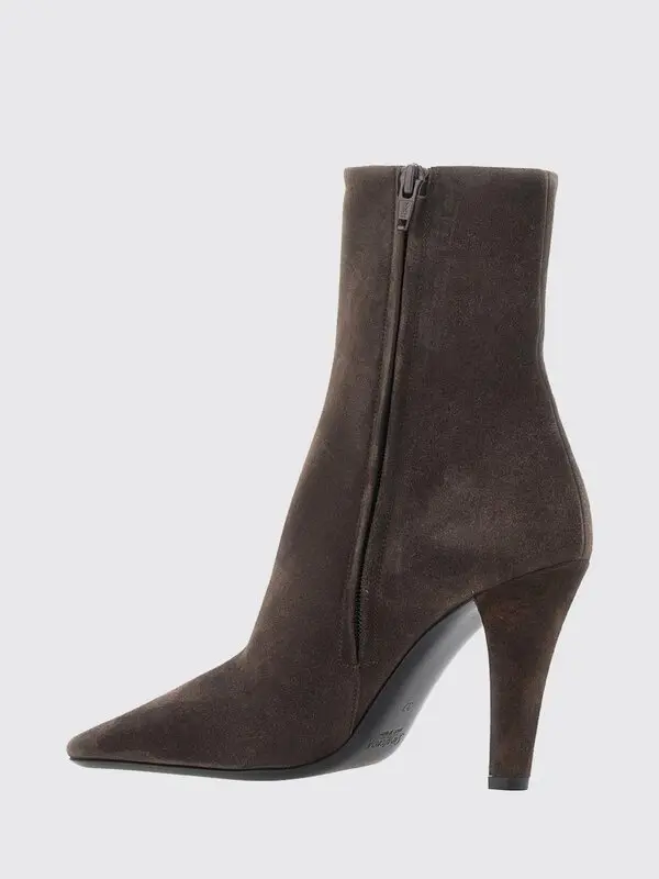 Saint Laurent Jill Suede Ankle Boots With Stiletto Heel - Black