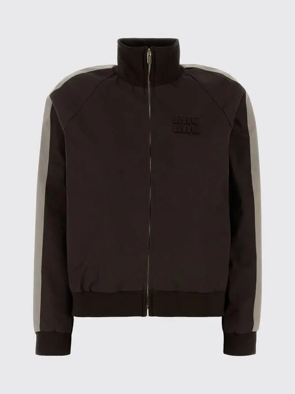 Miu Miu Cotton Zip-up Sweatshirt With Logo