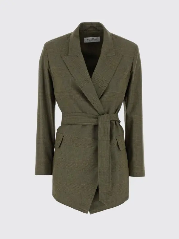 Max Mara Prince Of Wales Check Wool Robe Blazer - Brown