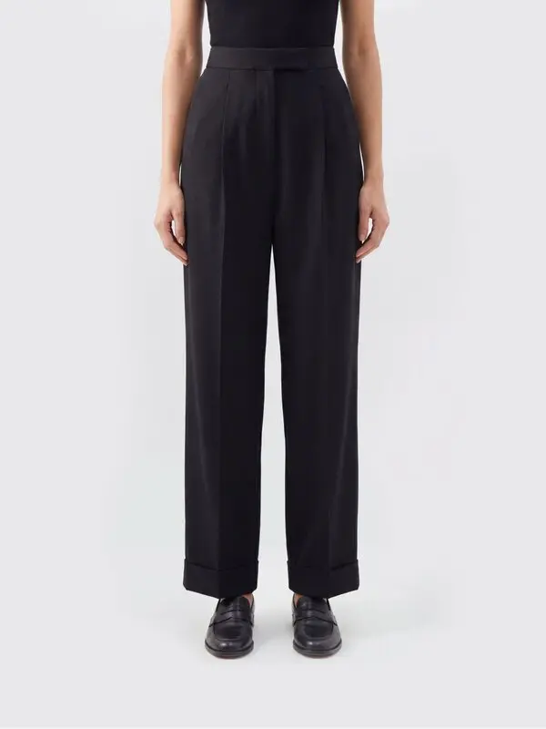 Max Mara Virgin Wool Trousers - Black