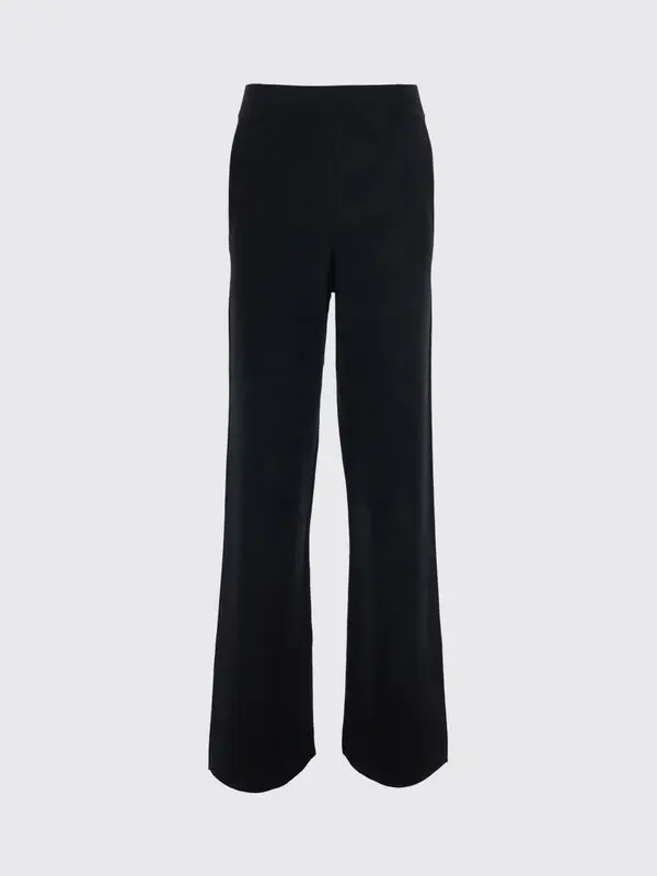 Max Mara High-waisted Wide Leg Knit Trousers In A Wool Blend - Black