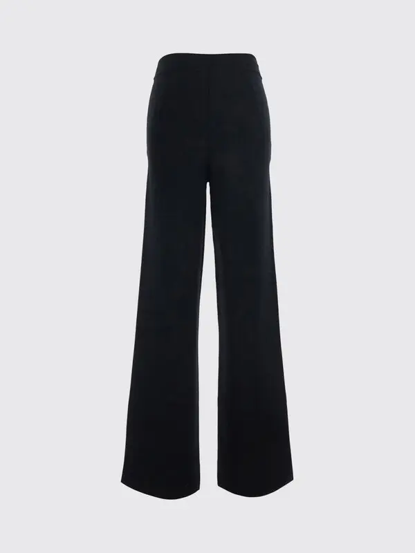 Max Mara High-waisted Wide Leg Knit Trousers In A Wool Blend - Black