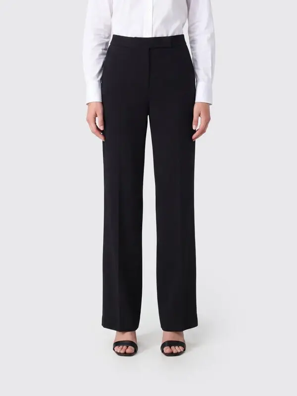 Max Mara High-waisted Straight-leg Trousers In A Tailored Cotton Blend - Black