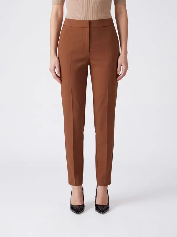 Max Mara Acino Mid-rise Slim Fit Skinny Wool Trousers - Brown