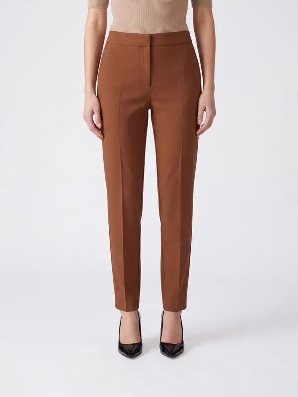 Max Mara Acino Mid-rise Slim Fit Skinny Wool Trousers - Brown
