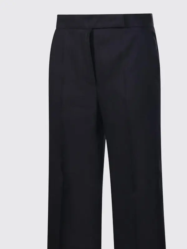 Max Mara High-waisted Straight Leg Trousers In Linen And Silk - Black