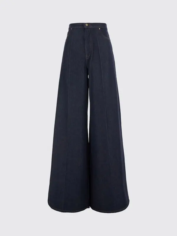 Max Mara High-waisted Wide Leg Jeans In Denim With Five Pockets - Blue