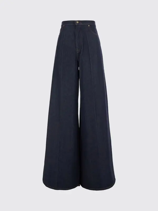 Max Mara High-waisted Wide Leg Jeans In Denim With Five Pockets - Blue