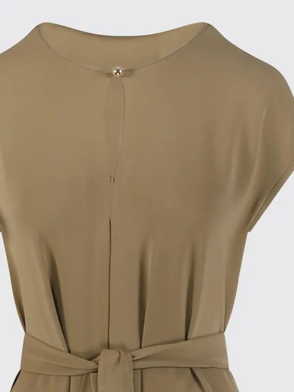 Max Mara A-line Stretch Viscose Midi Dress With Tie Belt
