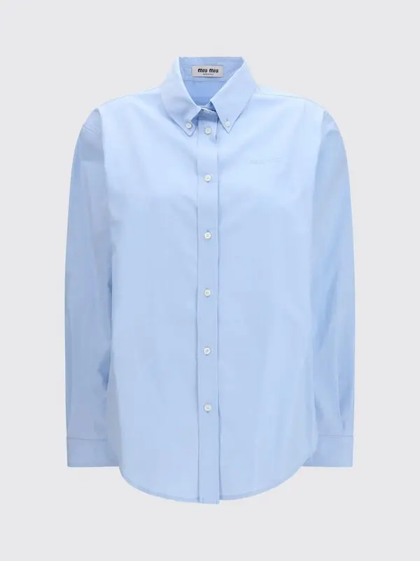 Miu Miu Cotton Poplin Shirt - Blue