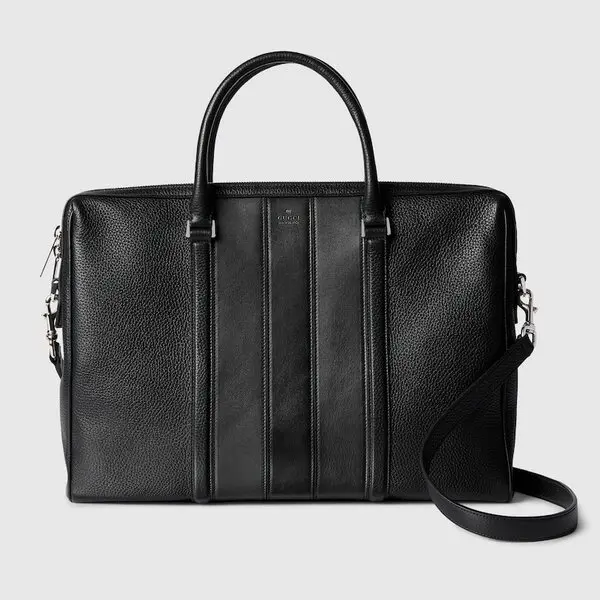 Gucci Web Trademark Medium Briefcase Leather