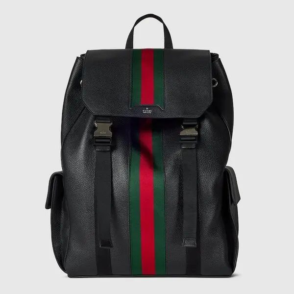 Gucci Web Trademark Medium Backpack Leather