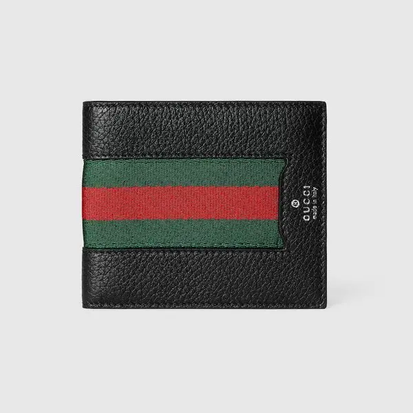Gucci Web Trademark Bi-fold Wallet Leather