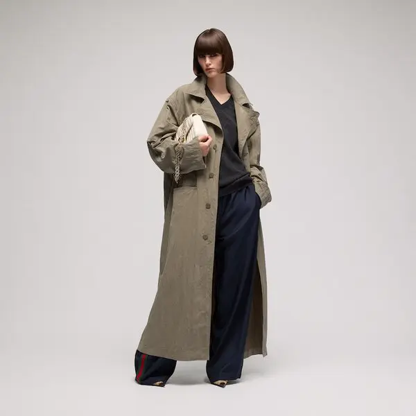 Gucci Washed Matte Nylon Trench Coat Ready-to-wear