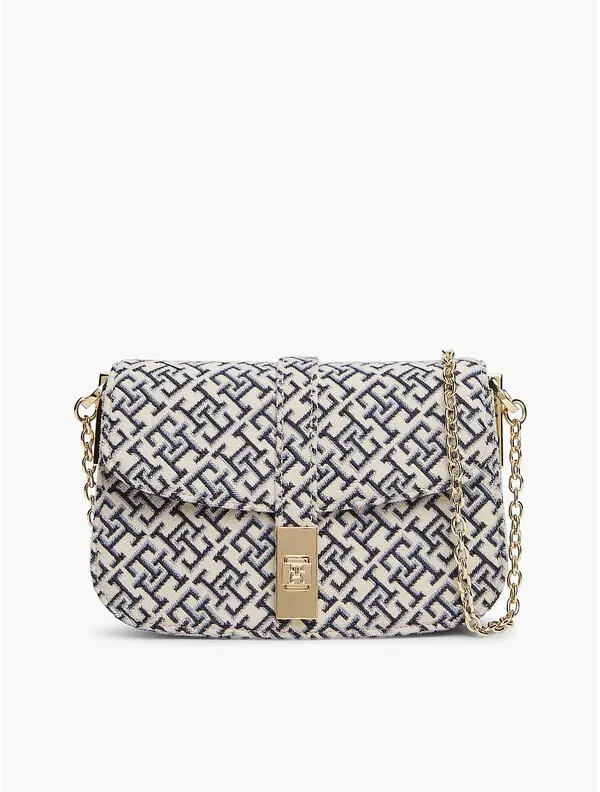 Tommy Hilfiger Jacquard Monogram Turnlock Crossbody - Space Blue