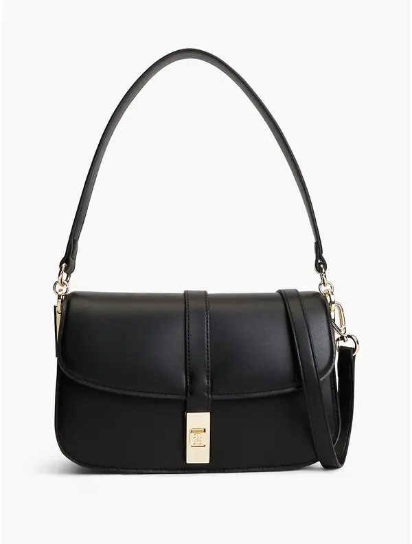 Tommy Hilfiger Monogram Turnlock Crossbody Bag - Black