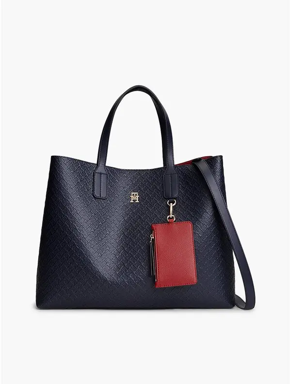 Tommy Hilfiger Allover Debossed Monogram Satchel Bag