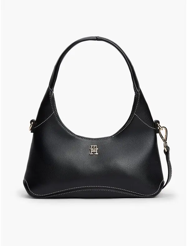 Tommy Hilfiger Monogram Mini Crescent Bag - Black