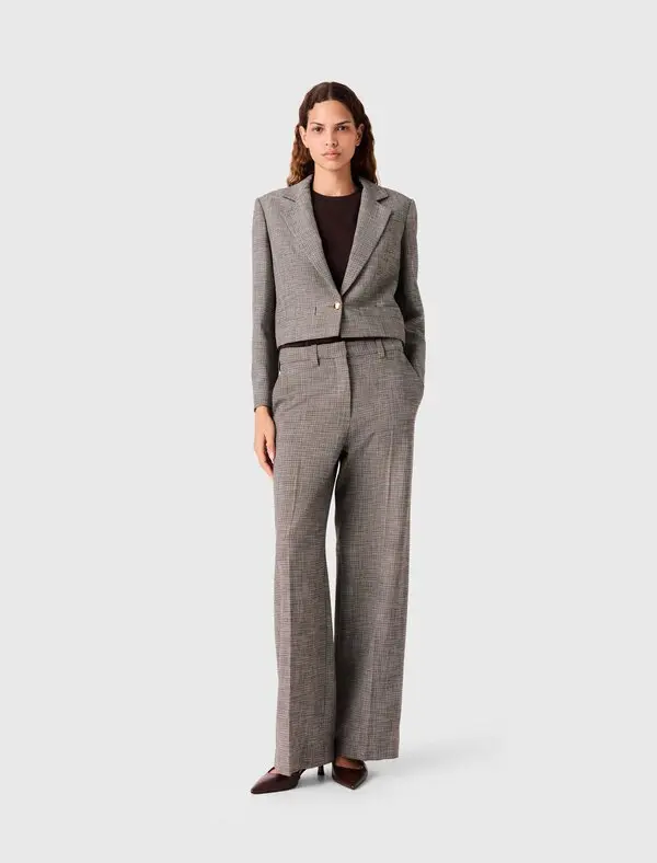 Maje Checked Suit Trousers - Brown
