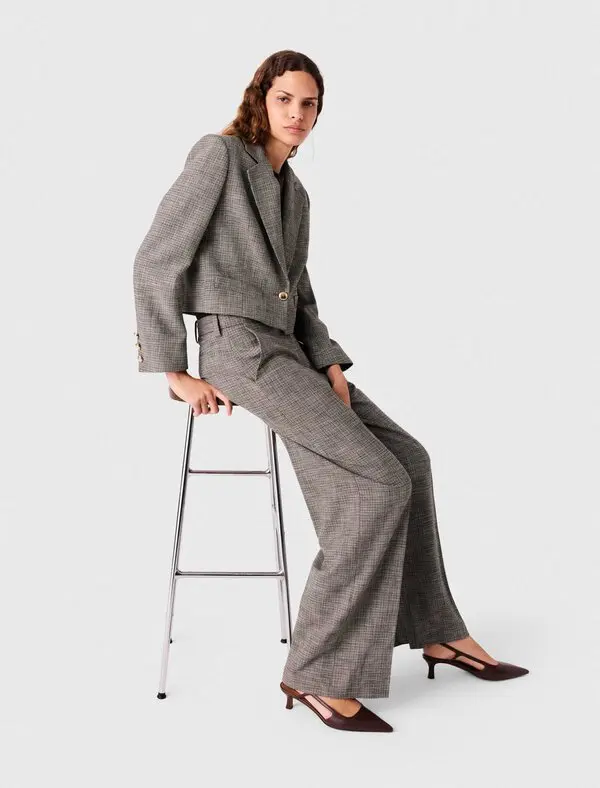 Maje Checked Suit Trousers