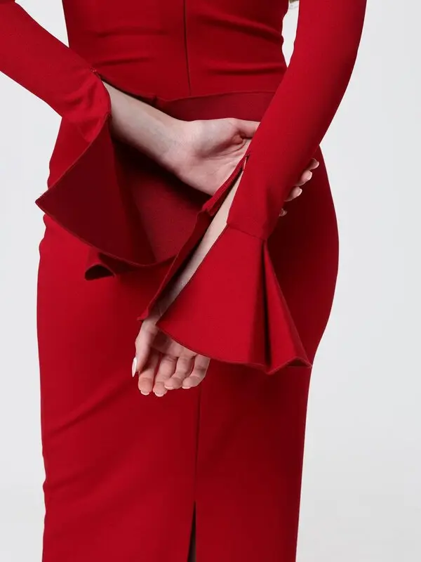Solace London Long Criªpe Dress - Red