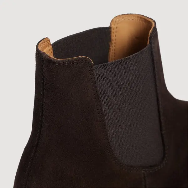 Sandro Split Leather Chelsea Boots - Chocolate