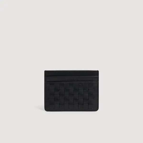Sandro Braided Leather Card Holder