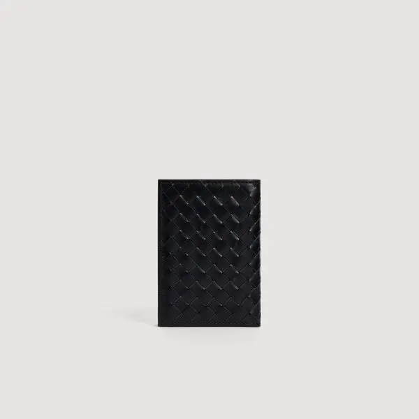 Sandro Braided Leather Card Holder