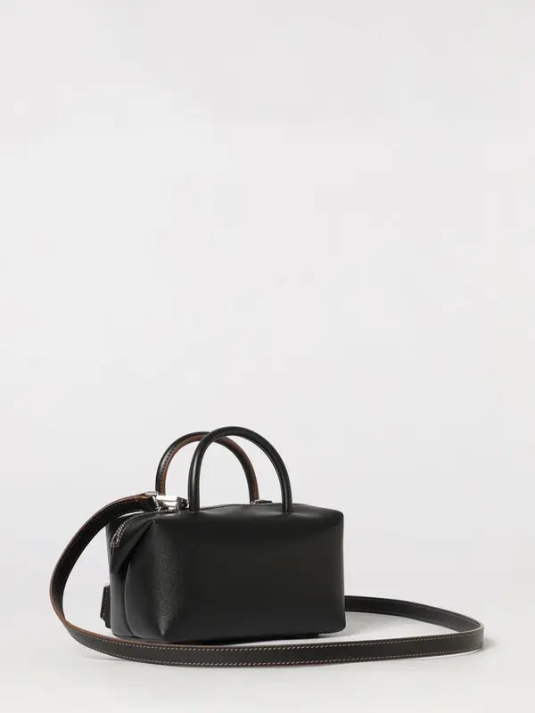 Max Mara Holdall Mini Smooth Leather Boston Bag With Charm - Black